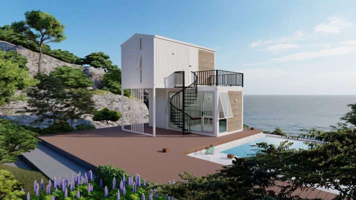 บ้านน็อคดาวน์ 2 ชั้น บ้านสำเร็จรูป บ้านคอนเทนเนอร์ รุ่น 2SW